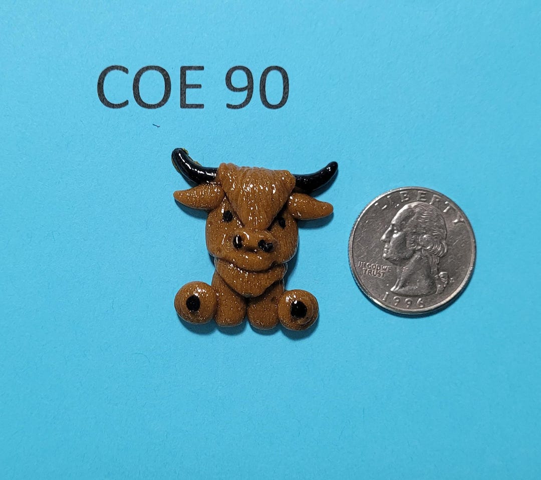 COE 90 Small Brown Highland Cow/ Freeze and Fuse Bullseye Glass - Etsy