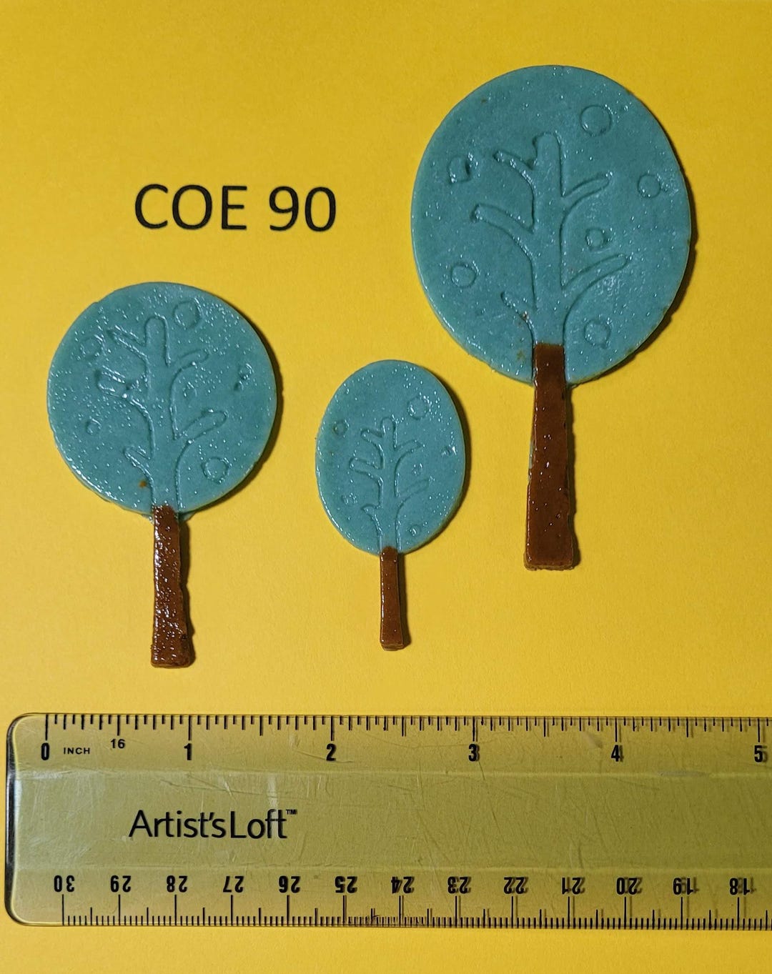 COE 90 Large Trees/ Set of 3/ Freeze and Fuse Bullseye Glass - Etsy
