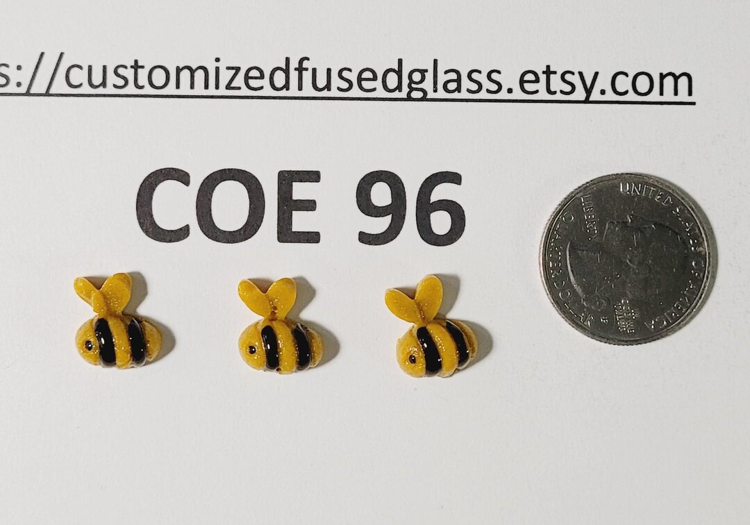 COE 96 Bees / 3 Pieces / Freeze and Fuse Glass - Etsy