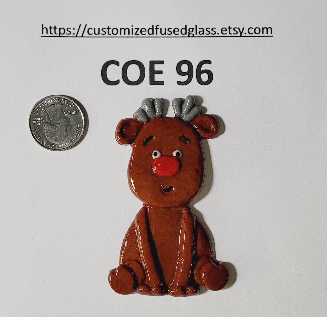 COE 96 Big Rudolph the Red Nosed Reindeer/ Freeze and Fuse Glass - Etsy
