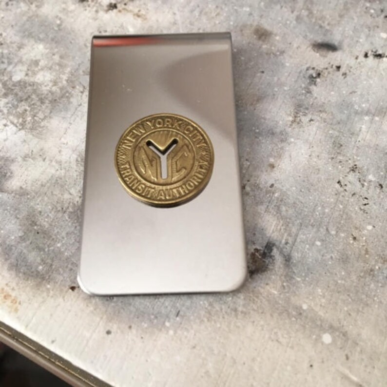 Stainless Steel Money Clip With New York Small Cutout Token - Etsy