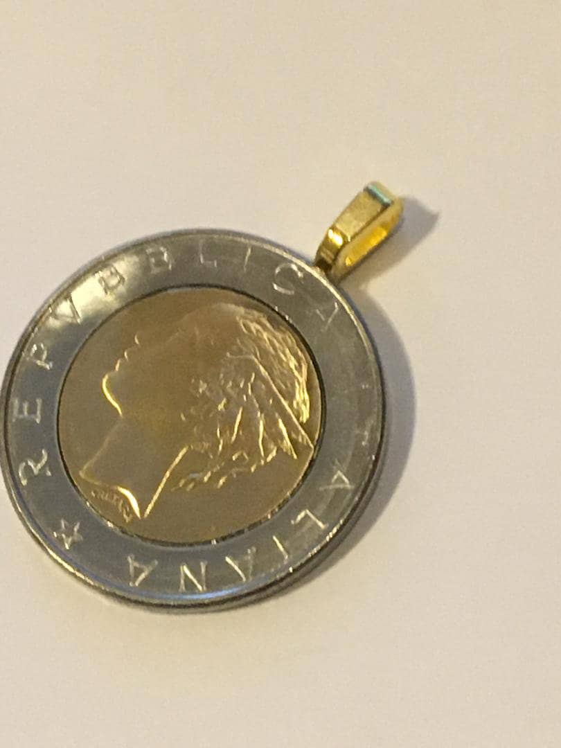 500 Italian Lira Lire Italy Bimetal Coin Pendant Made With an Italian Genuine Coin - Etsy