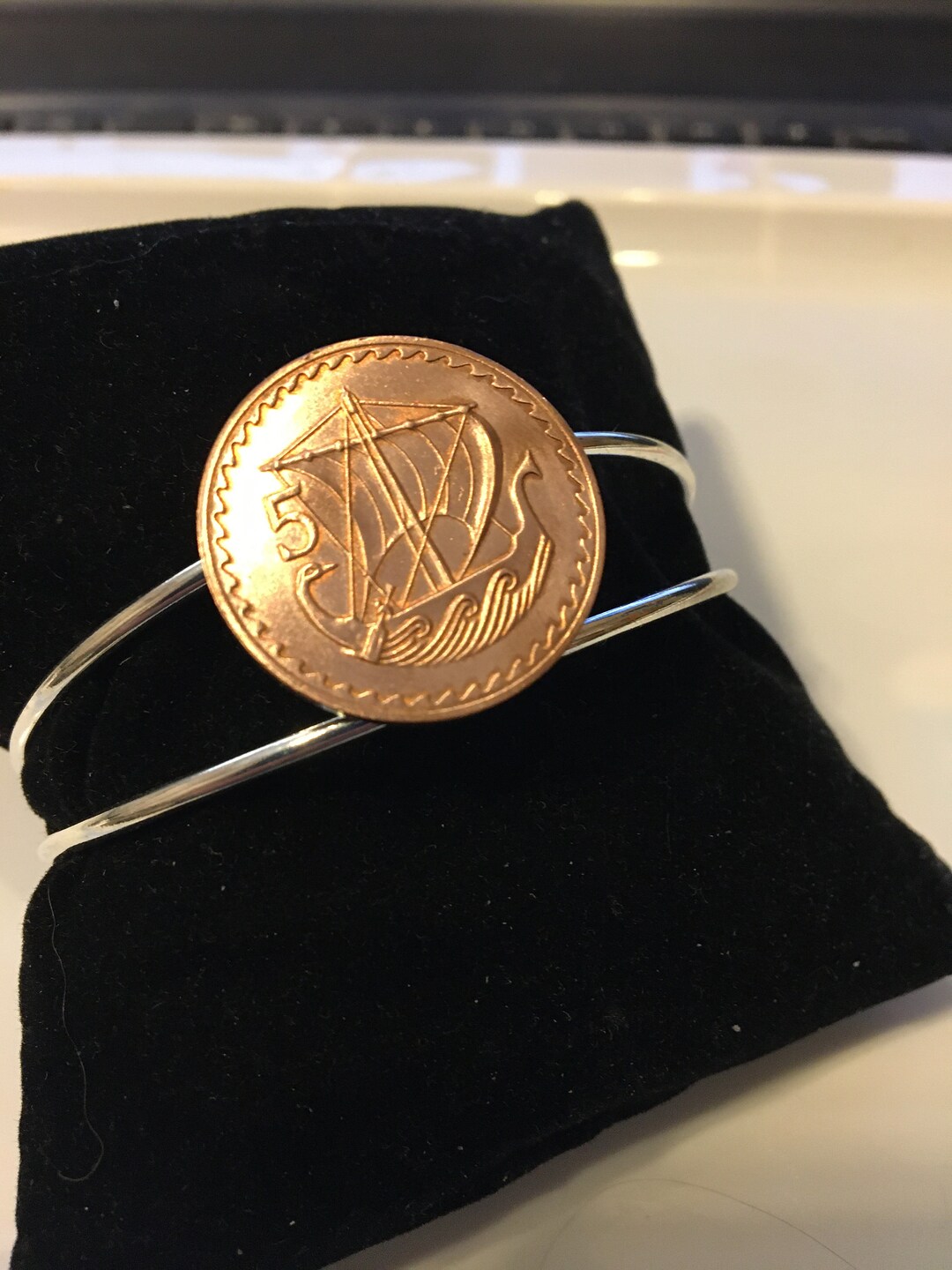 Cyprus Bangle Cuff Bracelet Made With a Genuine 5 Mils Coin From Cyprus ...