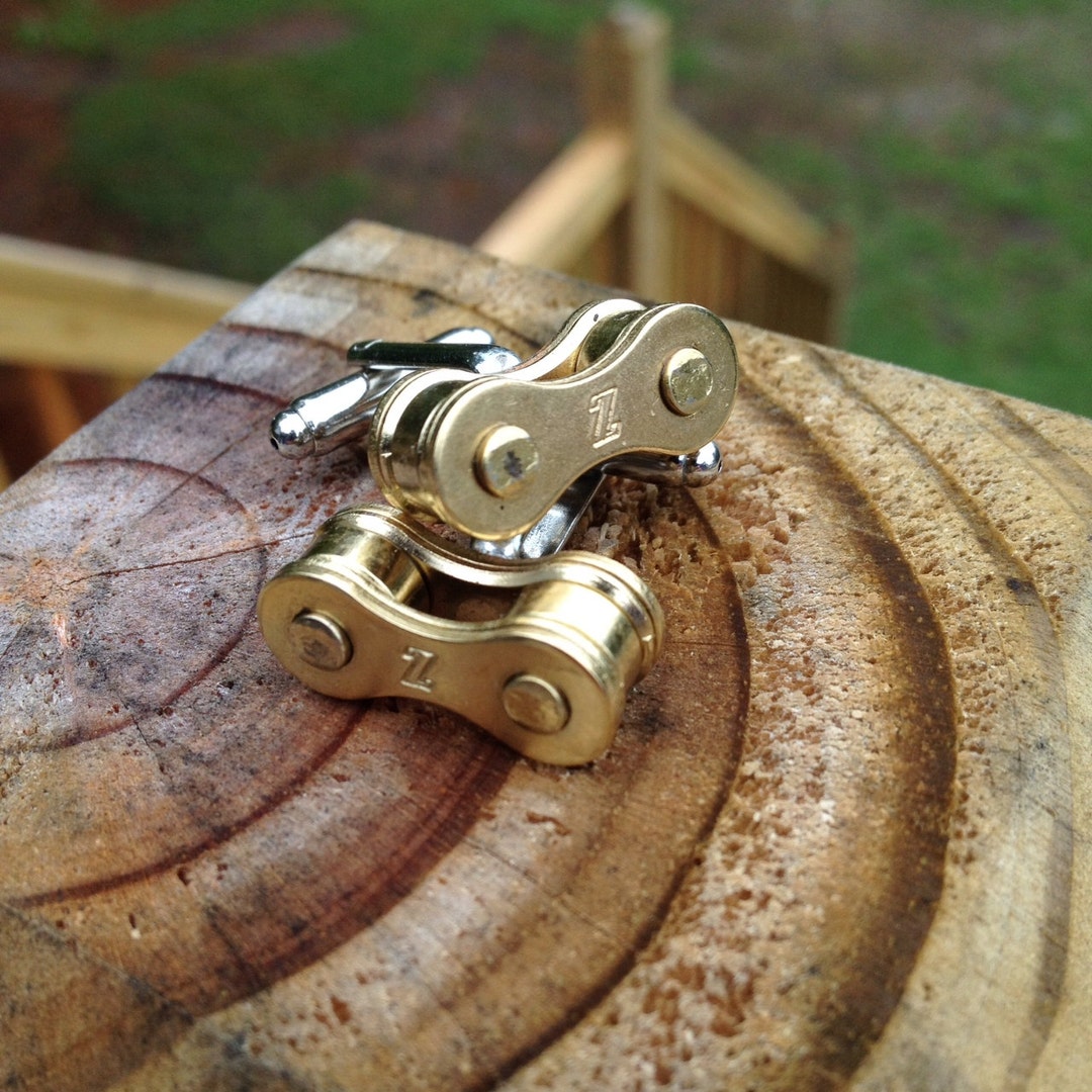 Bike Chain Cufflinks Bicycle Chain Cuff Link Gold Color Handmade in the ...