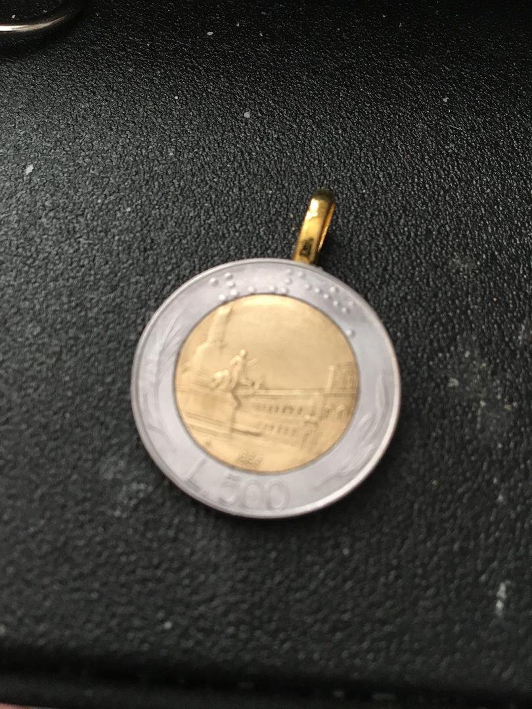 New Listing 500 Italian Lira Lire Italy Bimetal Coin Pendant Made With ...