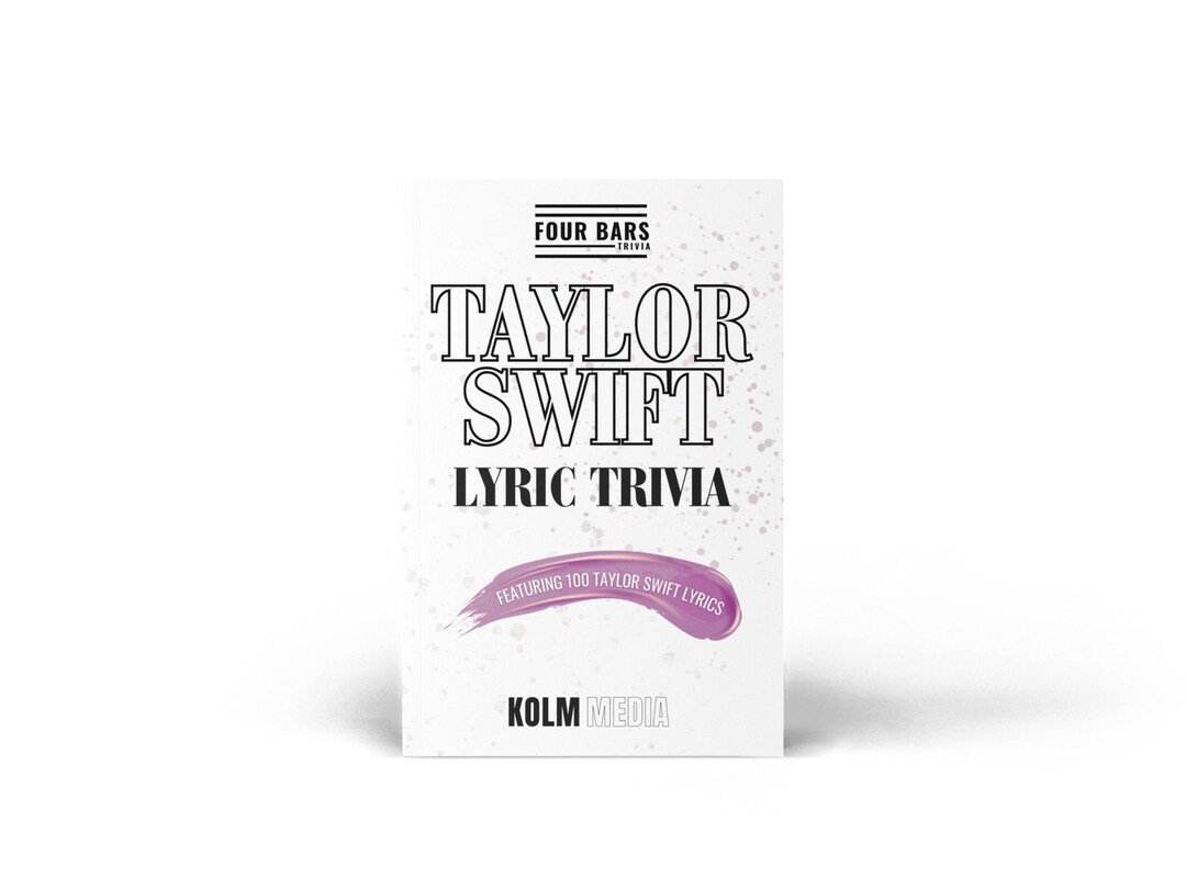 Taylor Swift Lyrical Trivia Four Bars Trivia Lyric Trivia Book Game ...