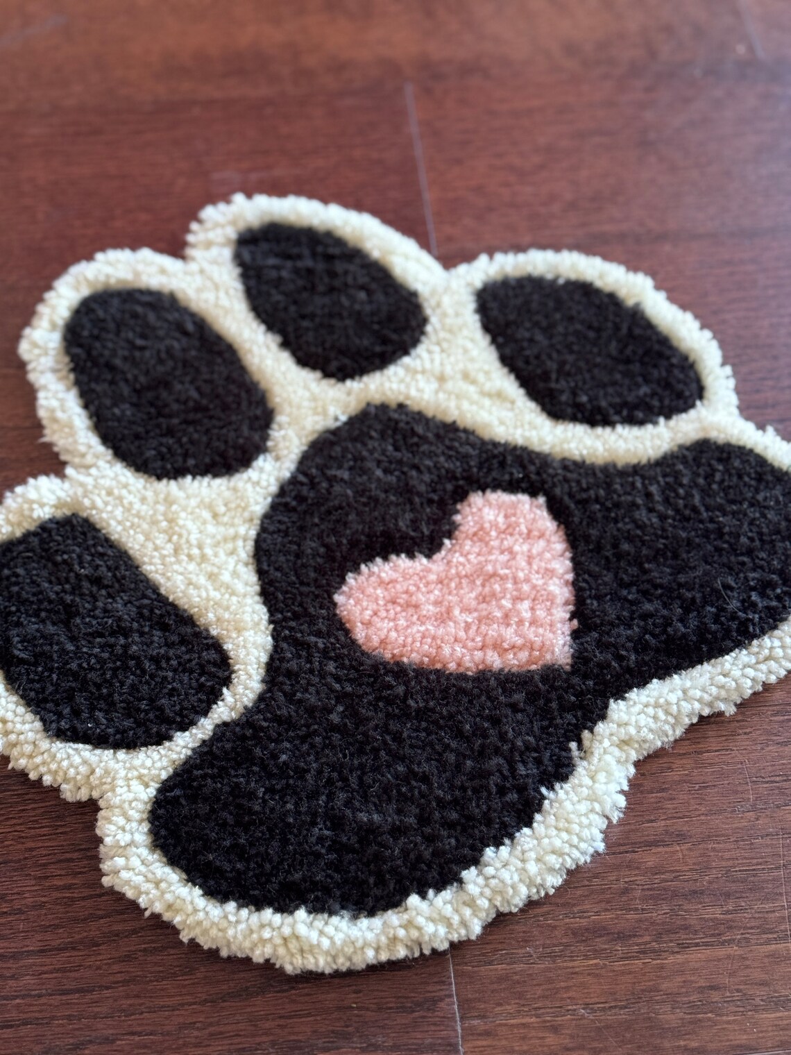 Paw Print of Love Handmade Tufted Rug READY TO SHIP - Etsy