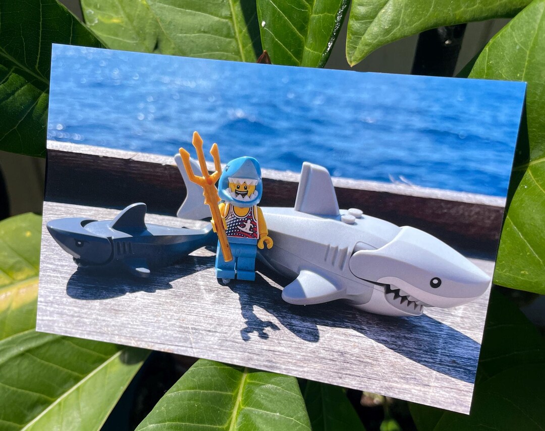 Sharks LEGO® Minifig Postcard - Etsy