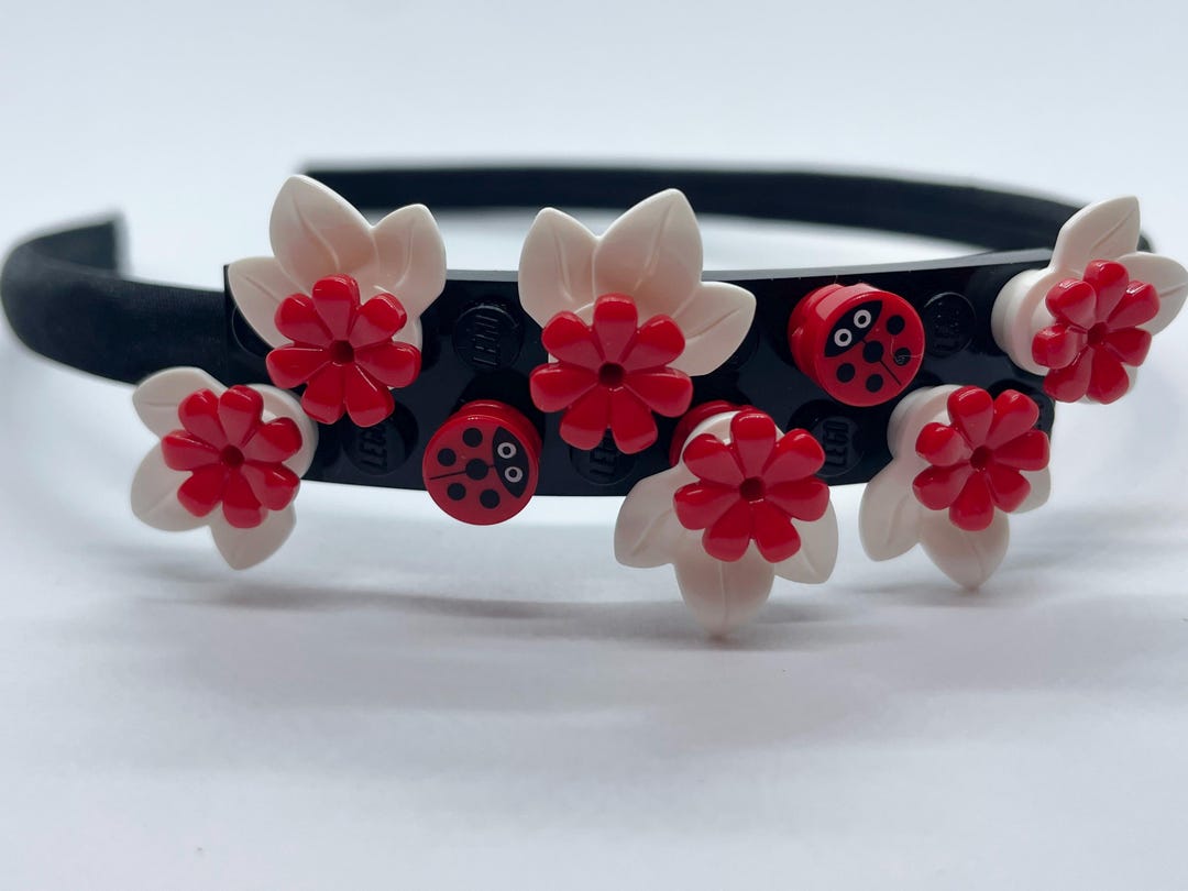 LEGO® Ladybug Flower Red White Black Headband - Building Block Hair ...