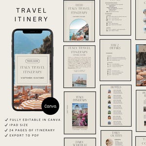 Italy Travel Itinerary Template | Digital Trip Planner | Europe ...
