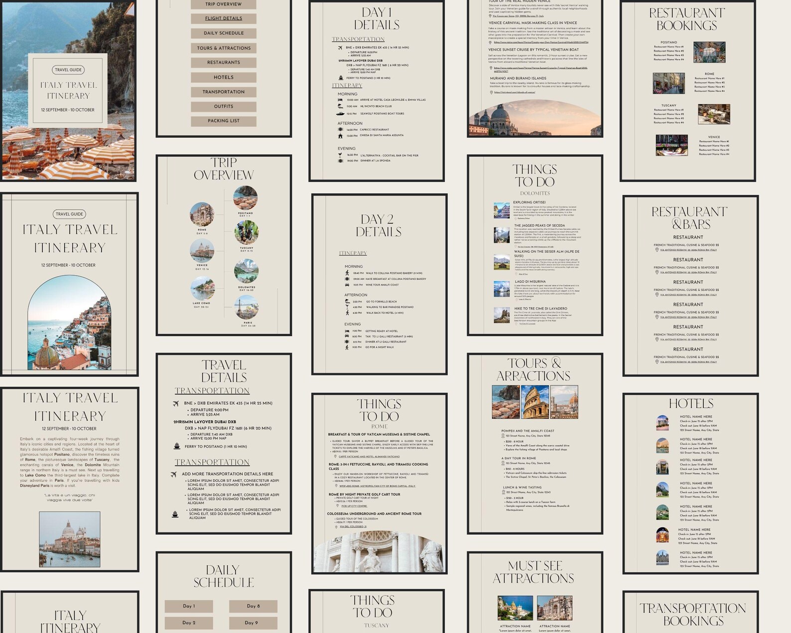 Italy Travel Itinerary Template | Digital Trip Planner | Europe ...