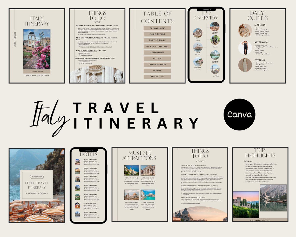 Italy Travel Itinerary Template | Digital Trip Planner | Europe ...