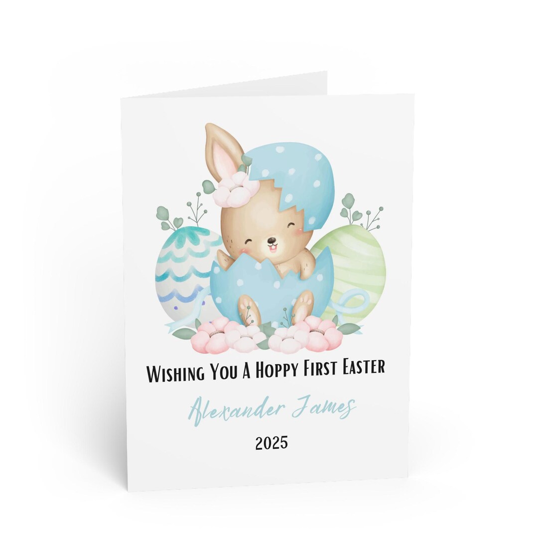 Baby Boys 1st Easter Card, Son First Easter 2025 Card, Grandson, Nephew ...