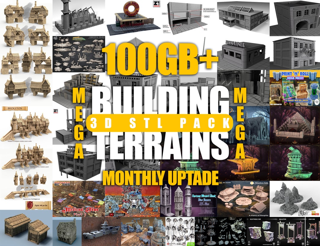 3D STL Building and Terrains Mega Pack 3d Stl Pack Stl File 3d File 3d ...
