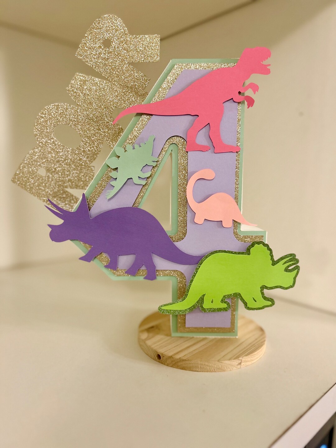Dinosaur 3D Number, Party Decor, Dinosaur Party, Purple and Purple ...