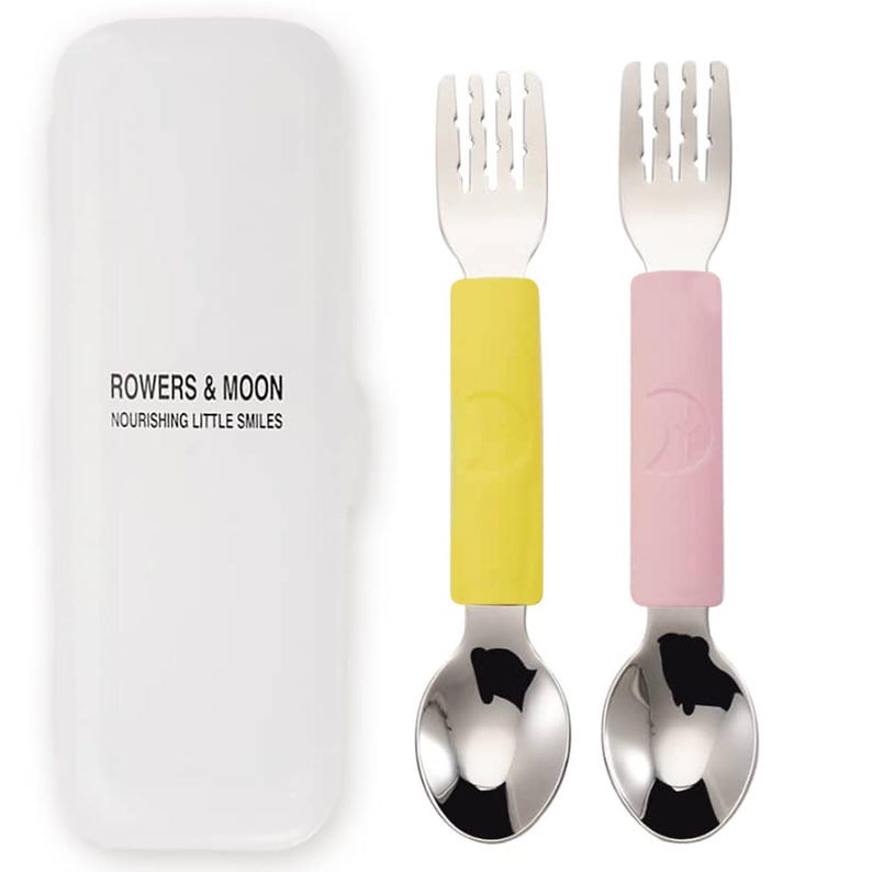 Stainless Steel Fork and Spoon Set for Toddlers - Etsy