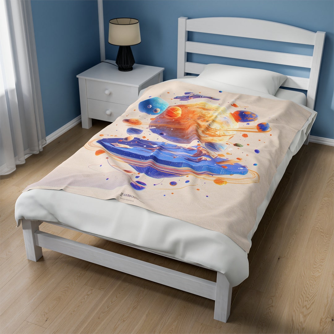 Galactic Journey 3D Papercraft Art Velvet Throw Cosmic Comfort and ...