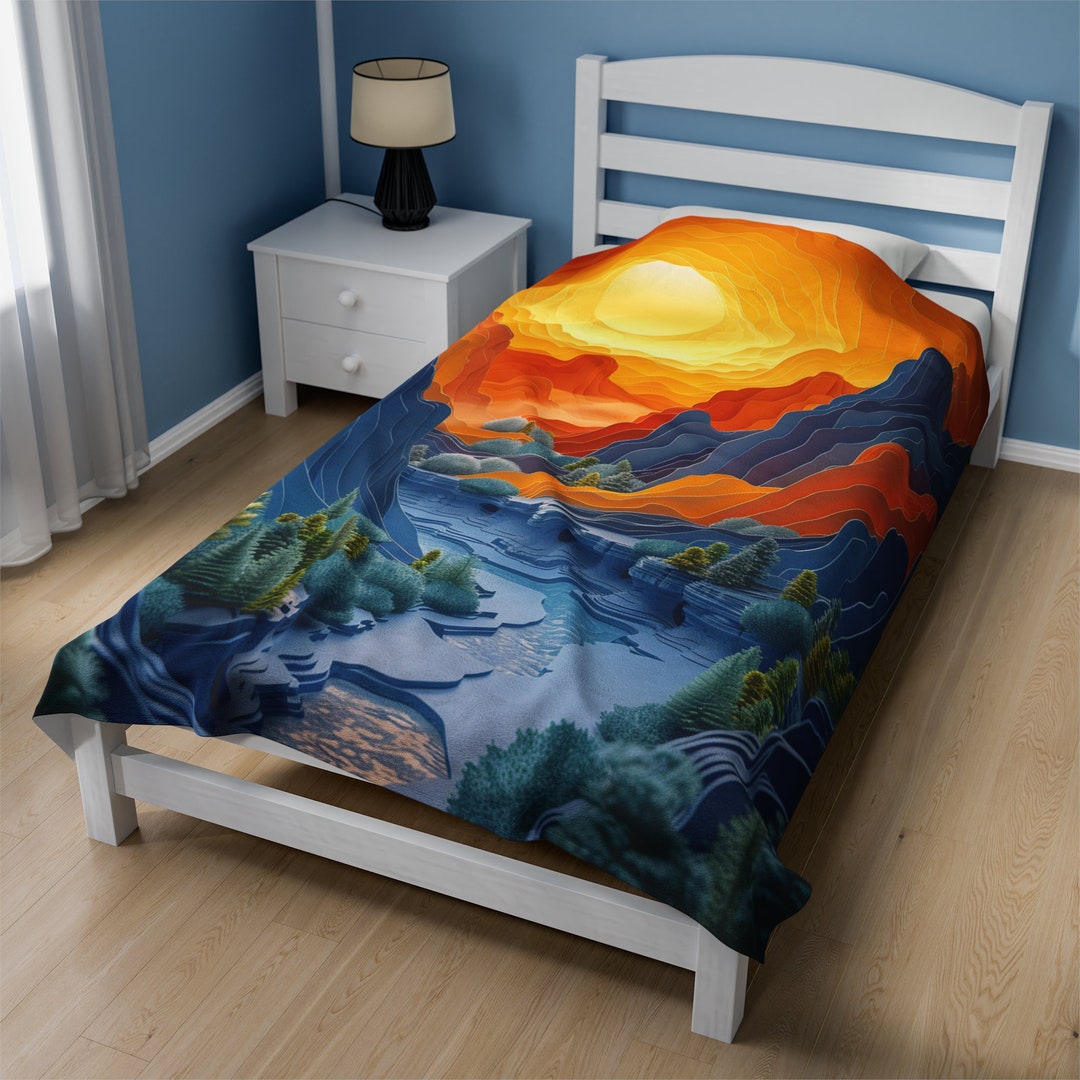 Galactic Journey 3D Papercraft Art Velvet Throw Cosmic Comfort and ...