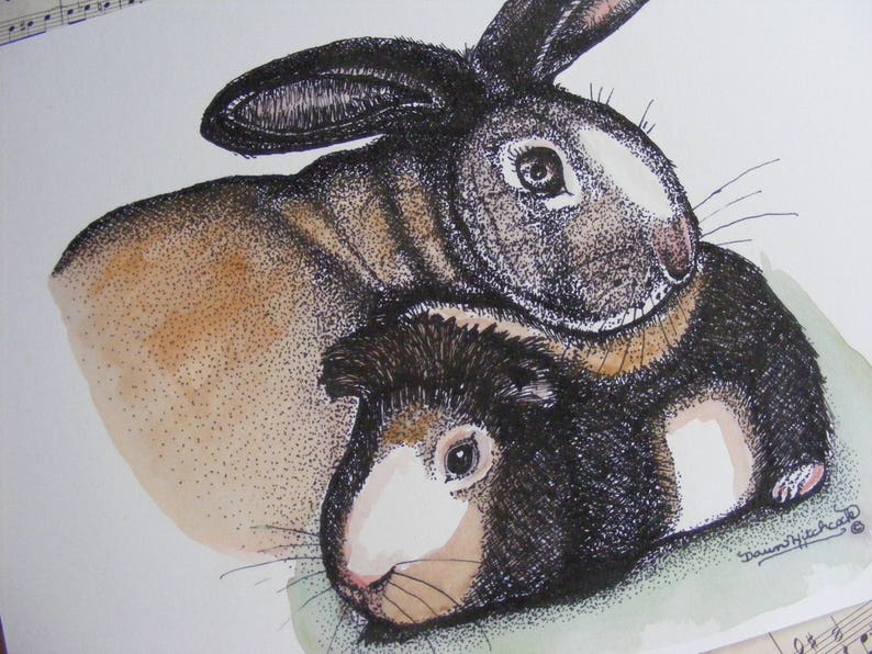 Guinea Pig Painting Guinea Pig Art ORIGINAL Watercolor - Etsy