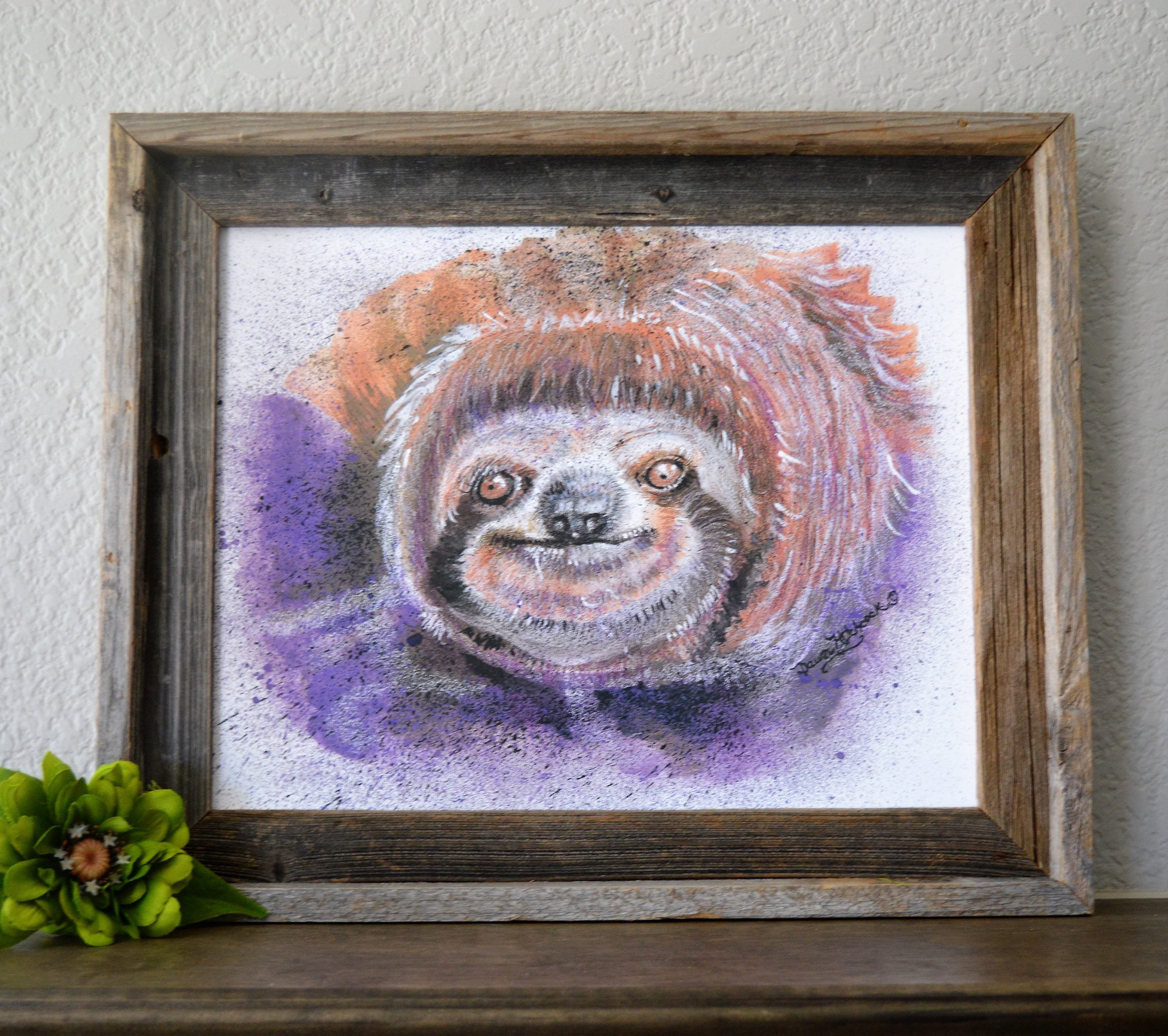 Sloth Art Sloth Watercolor Sloth Painting Sloth Print Cute - Etsy