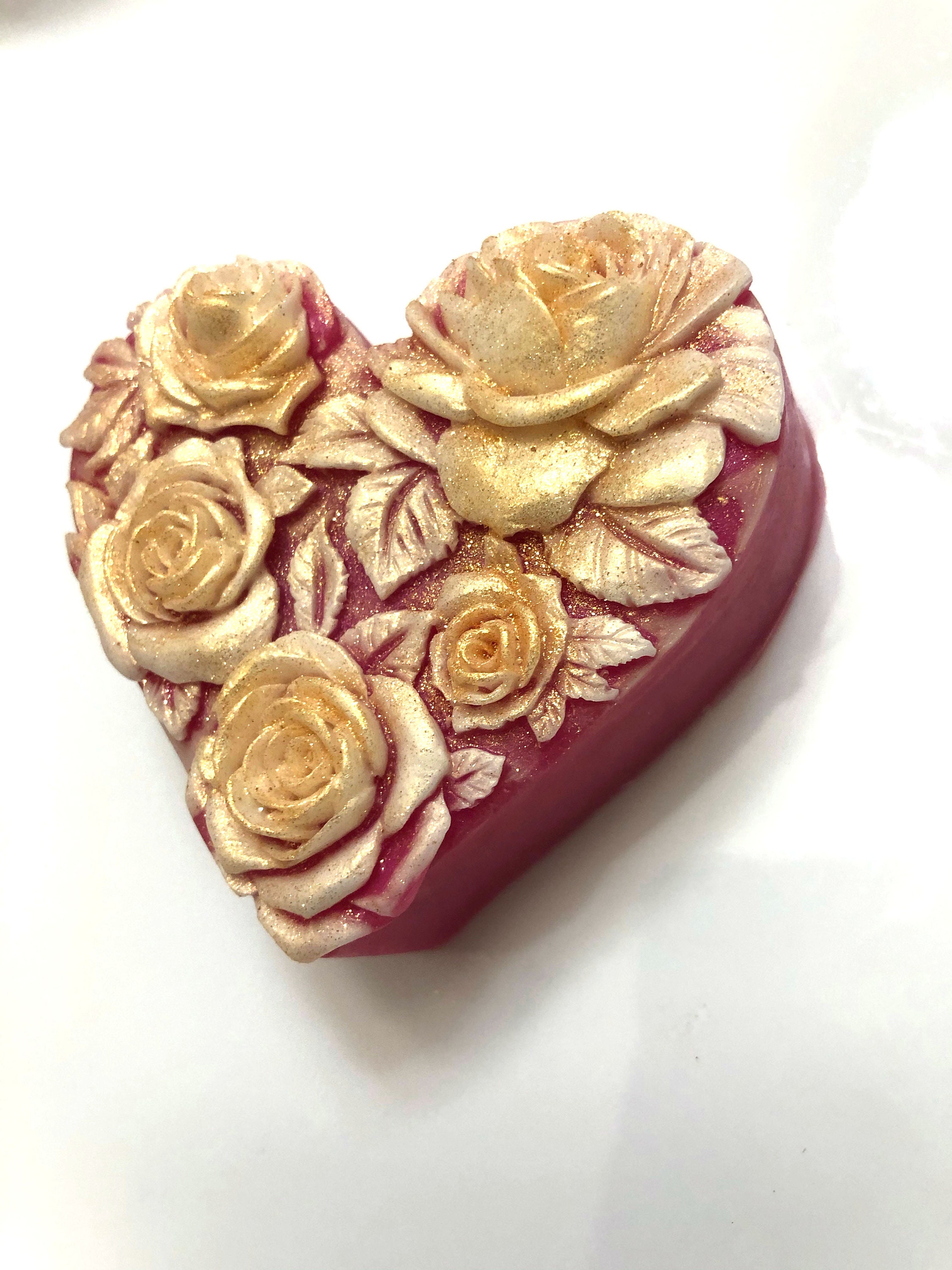 Rose Soap Flower Soap Red Rose Soap Heart Soap Floral | Etsy