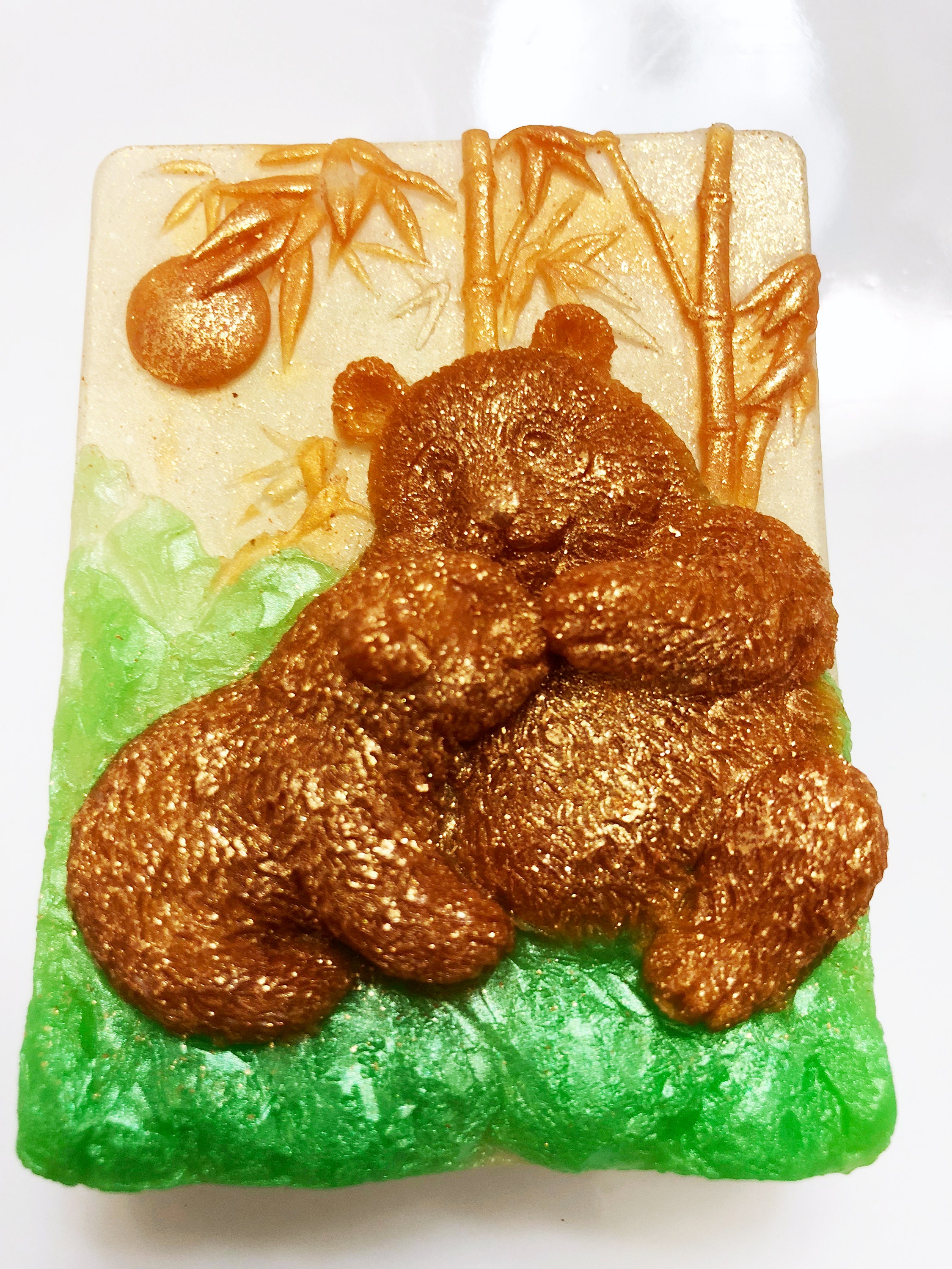 Panda Soap Panda Bear Bar Soap Chinese Decor Golden Panda | Etsy