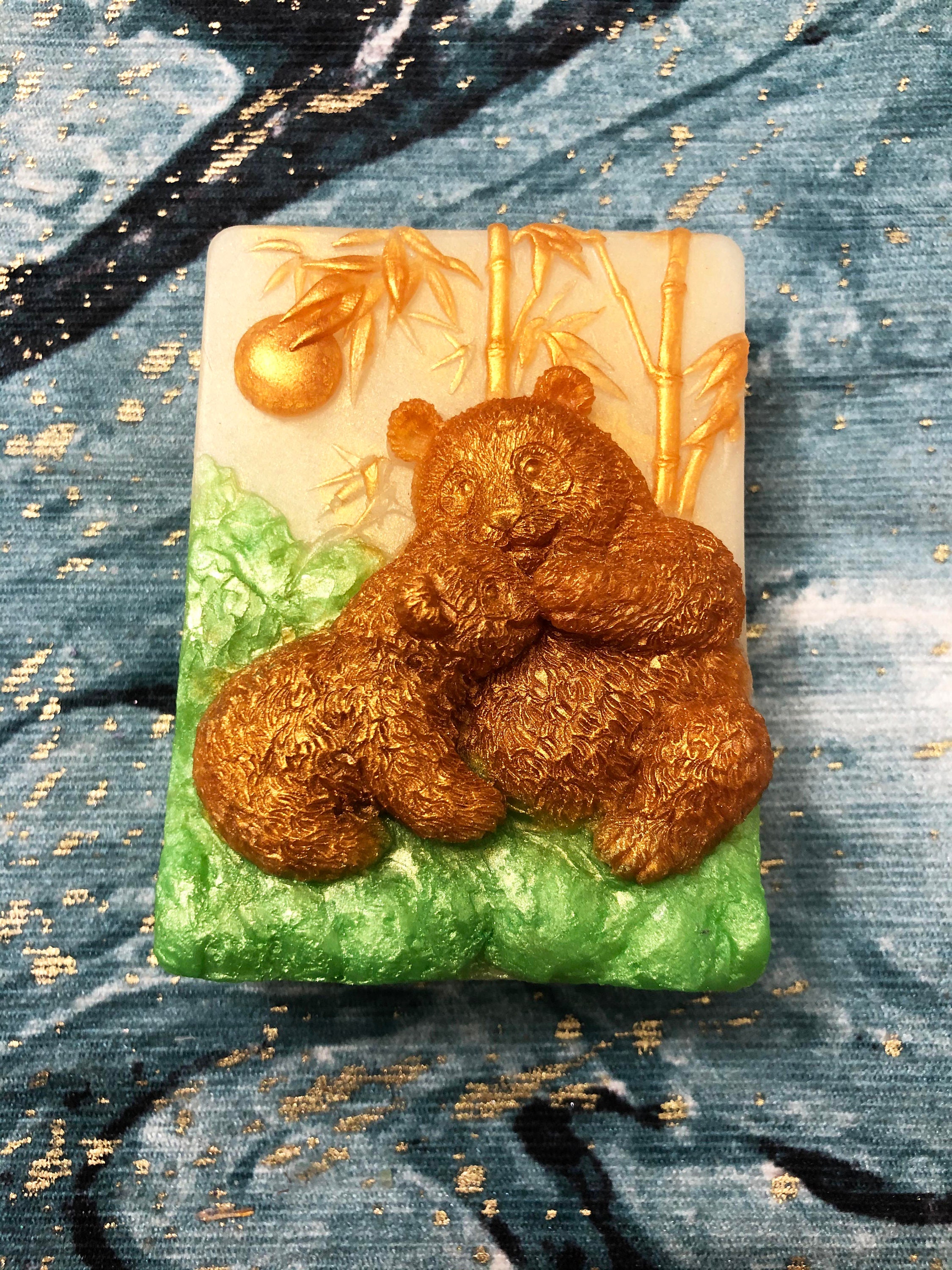 Panda Soap Panda Bear Bar Soap Chinese Decor Golden Panda | Etsy