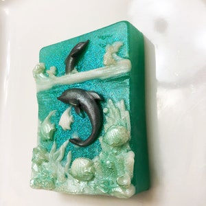 Dolphin Soap, Ocean Decor, Beach House Decor, Dolphins Soap, Glitter ...