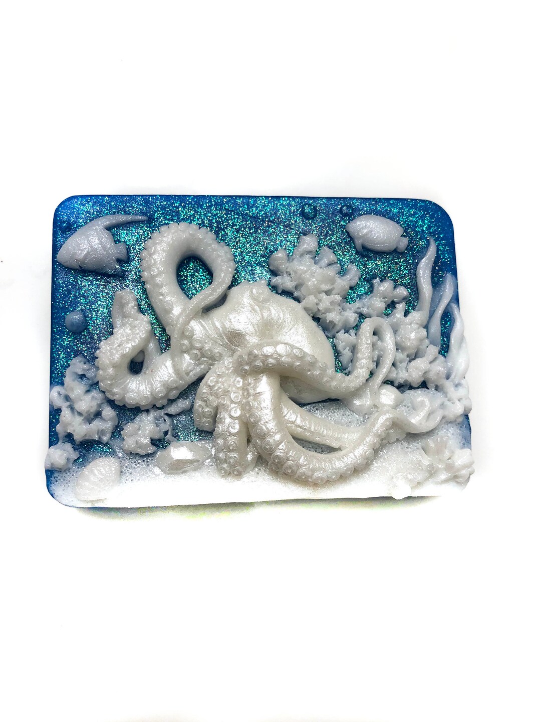 Octopus Soap, Ocean Art Soap, Beach Decor, Glitter Octopus - Etsy