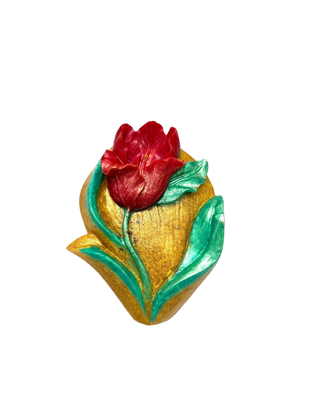 Handmade Tulip Soap, Red Flower, Gold Accent, Guest Bar - Etsy