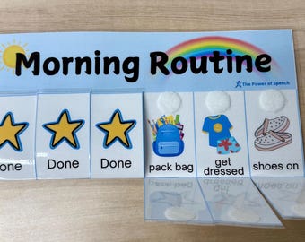 Kids Printed "morning Routine" Flip-up Routine Chart/visual Morning ...