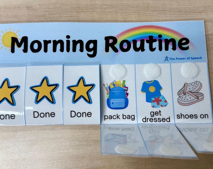 Kids Printed "morning Routine" Flip-up Routine Chart/visual Morning ...