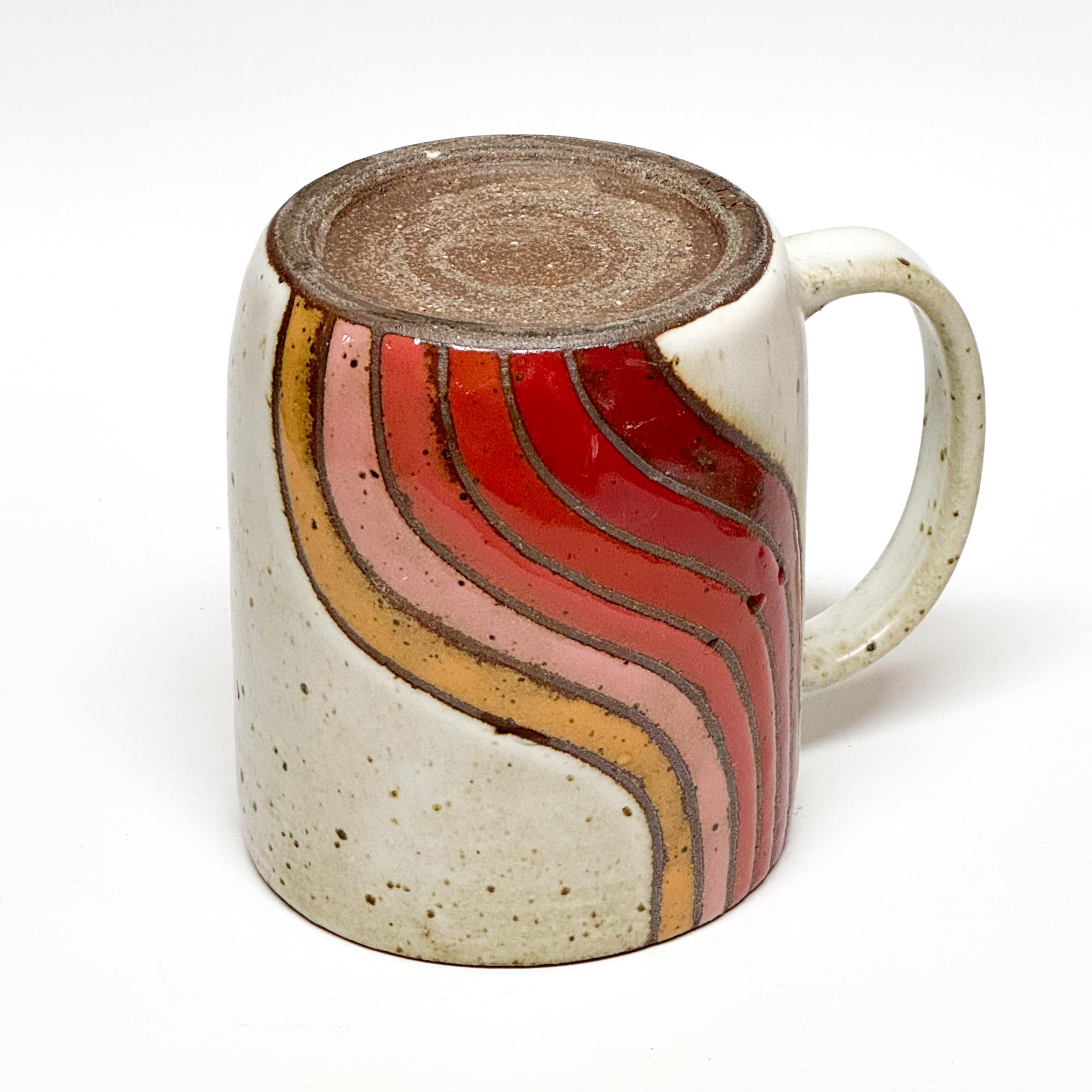 Colorful Rainbow Wave Mug on Dark Clay 4 - Etsy