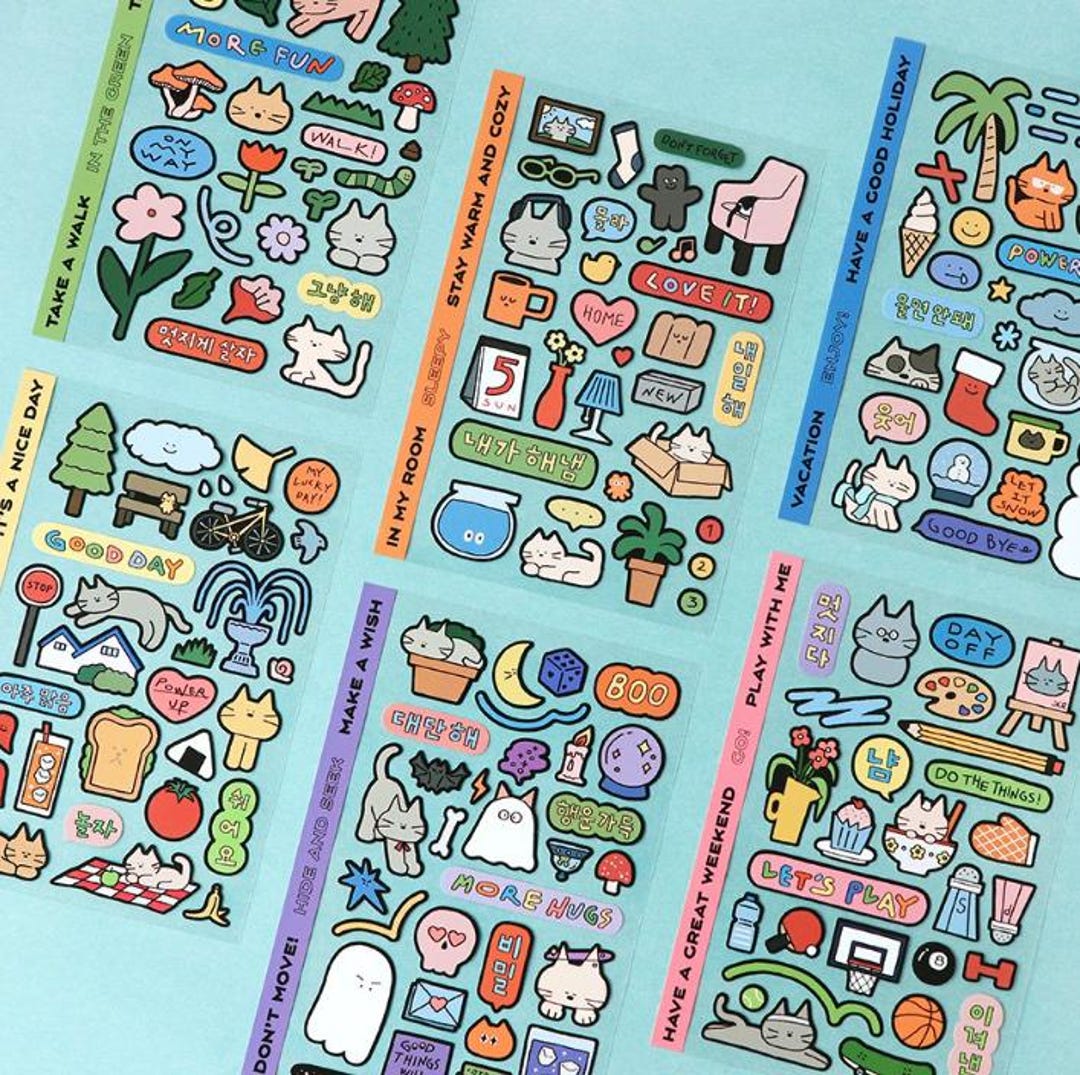 Doodle Sticker Pack ICONIC / Removable Stickers for Journaling ...