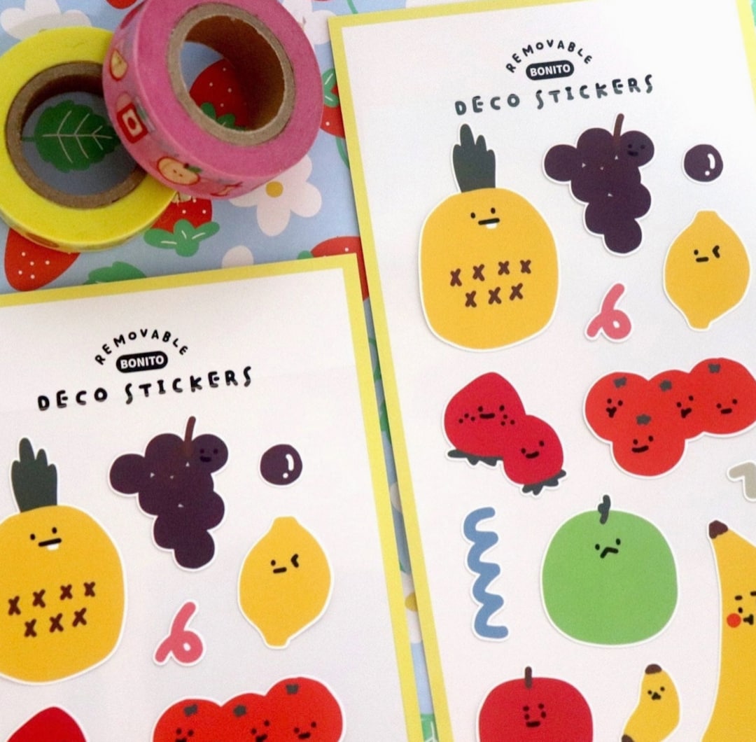 Cute Fruit Stickers / Fruit Smiley Stickers Gift Idea for Friends ...