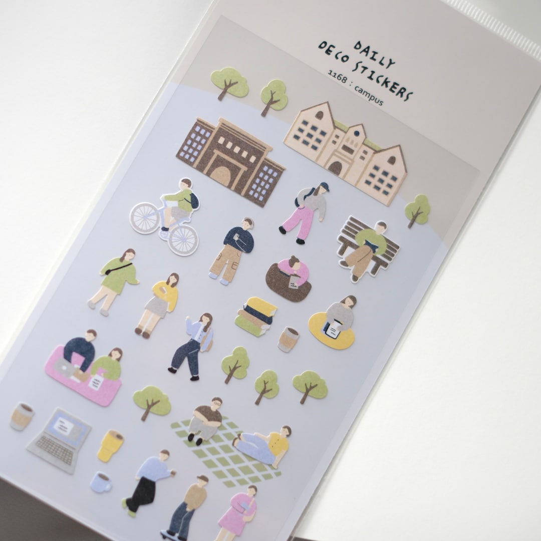 Suatelier Deco Stickers No. 1168 "campus" - Korean Planner Stickers for ...