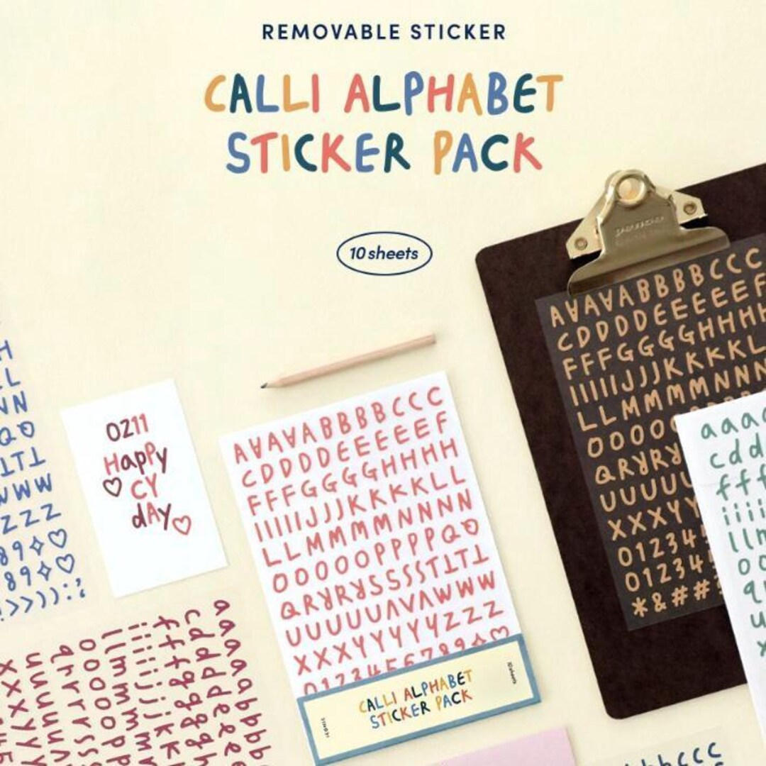 Colorful Alphabet Sticker Pack (10 Sheets) - Calli Alphabet Pack Iconic ...