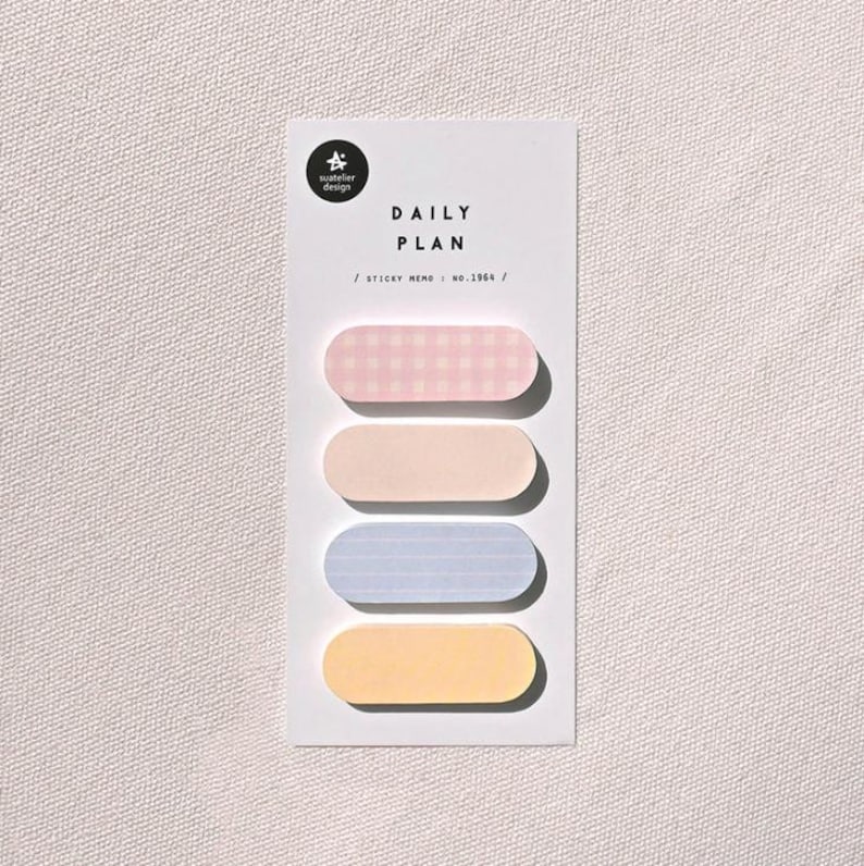 Pastel Rounded Sticky Note Set - Suatelier Design Aesthetic Sticky Memo ...