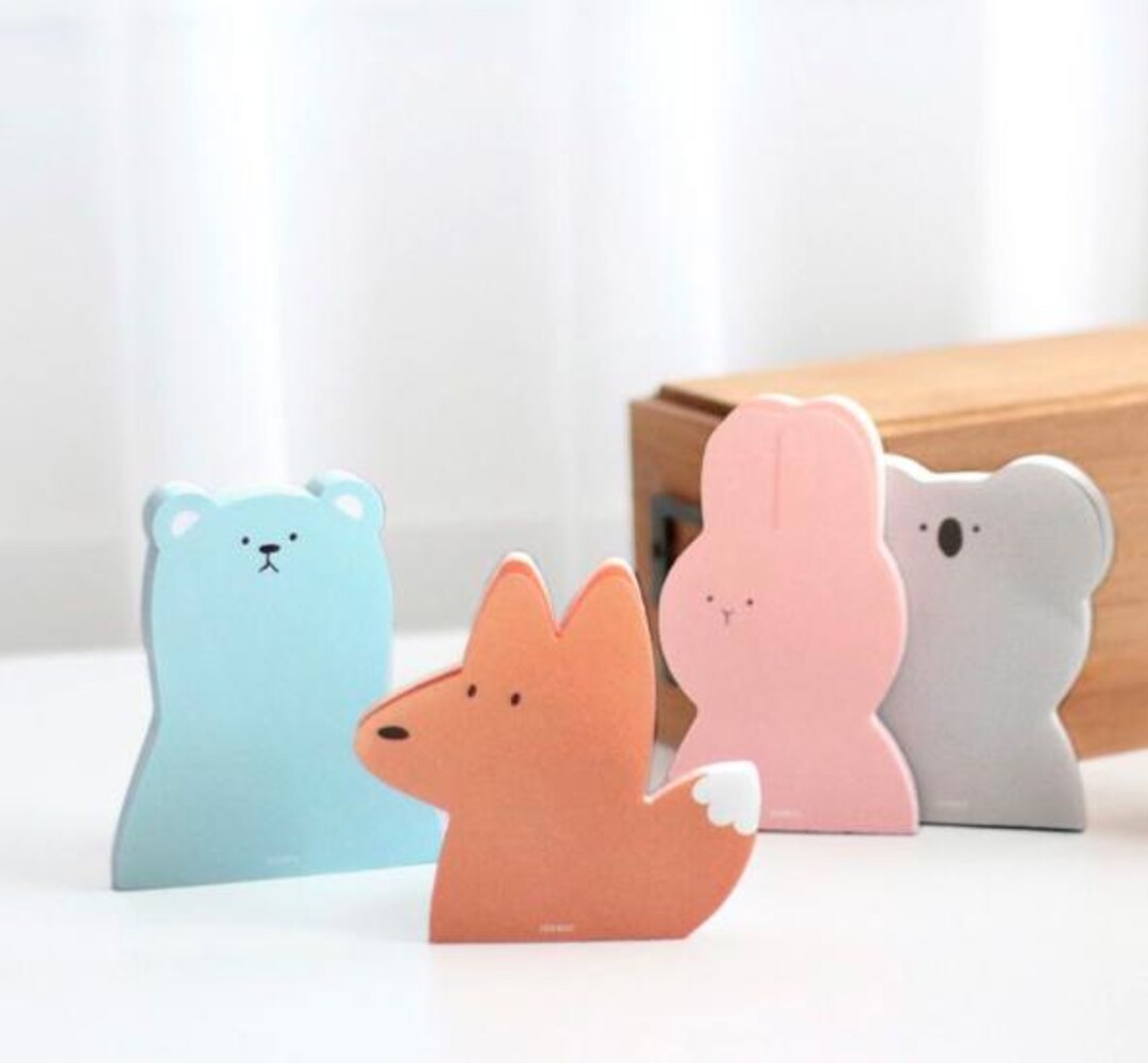 Animal Sticky Notes by ICONIC / Cute Korean Stationery Bunny Note Pad ...