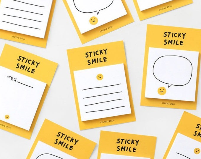 Smiley Face Sticky Notes / Sticky Smile Note / Cute Smiley Face Sticky ...