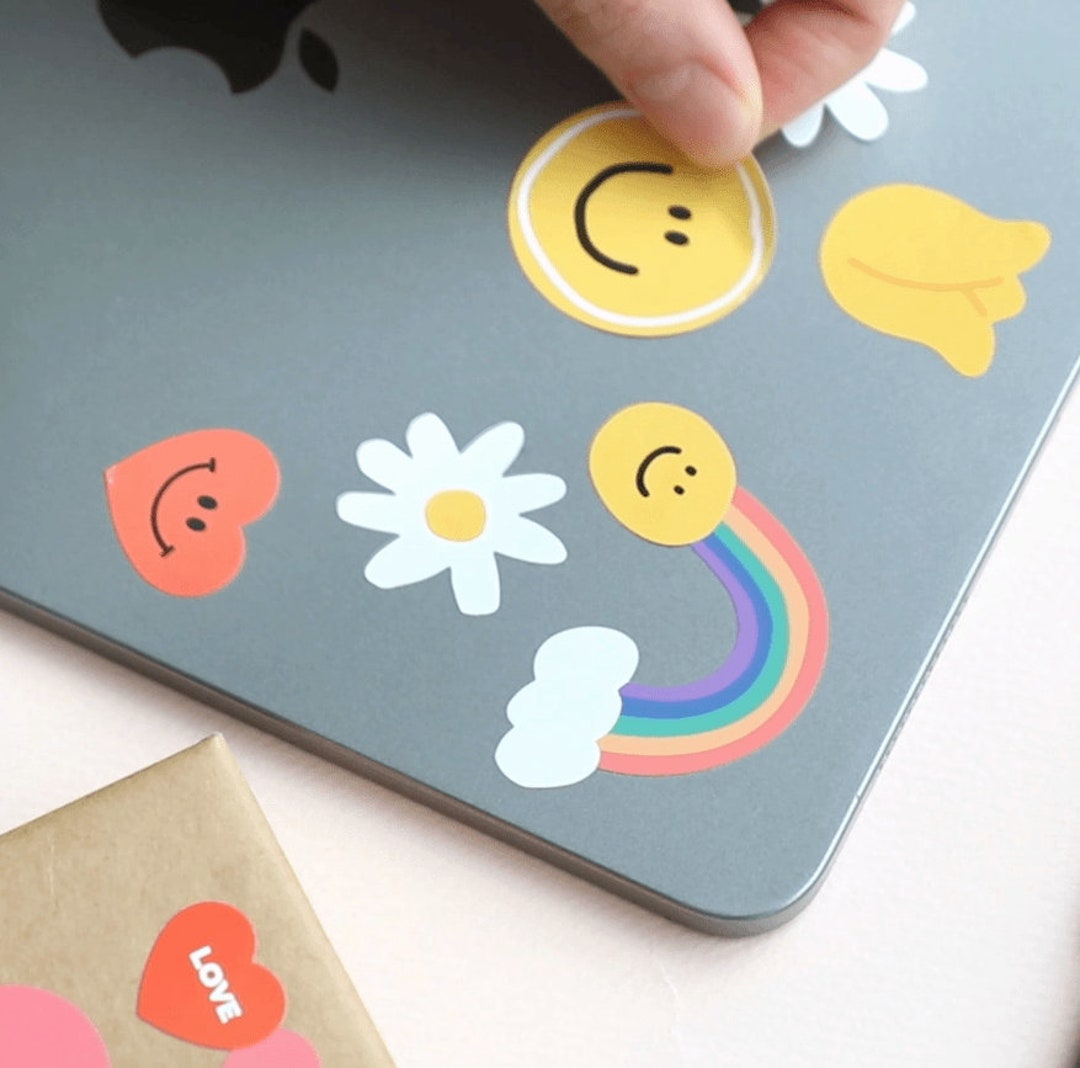 Smiley Face Stickers: Water-resistant Vinyl Decals for Laptop, Water ...