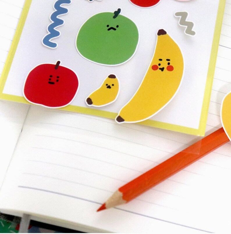 Cute Fruit Stickers / Fruit Smiley Stickers Gift Idea for Friends ...