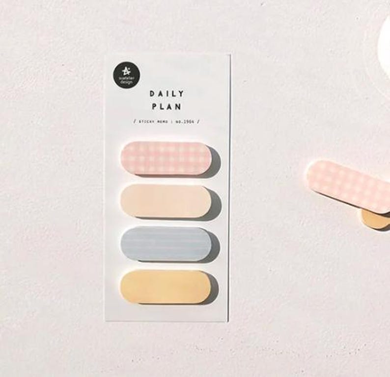 Pastel Rounded Sticky Note Set - Suatelier Design Aesthetic Sticky Memo ...