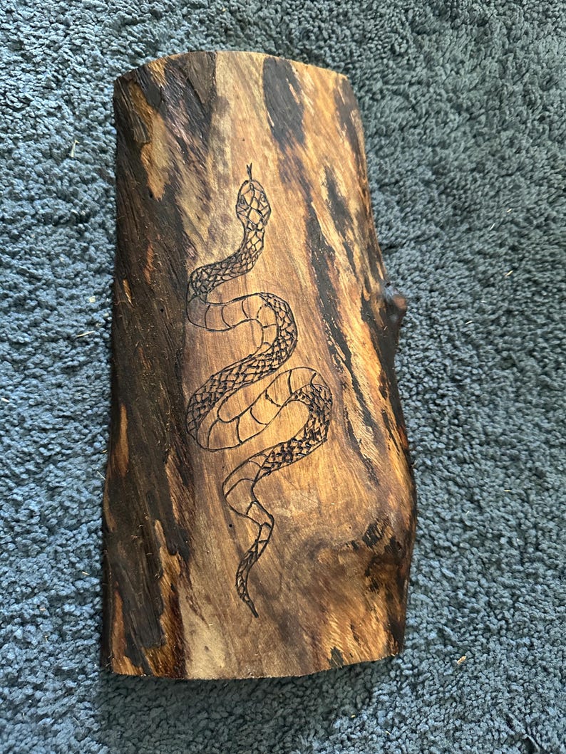 Snake Live Edge Wood Burning - Etsy