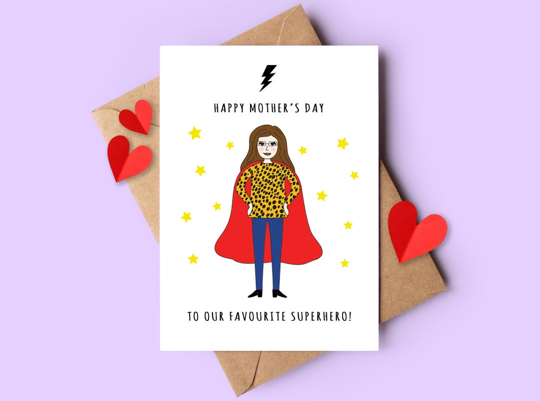 Mother's Day Personalised Card, Super Mum Card, Superhero Mother Card ...