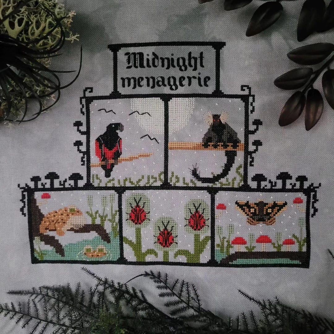 Midnight Menagerie Hard Copy Chart | Cross - Stitch Charts | - Etsy