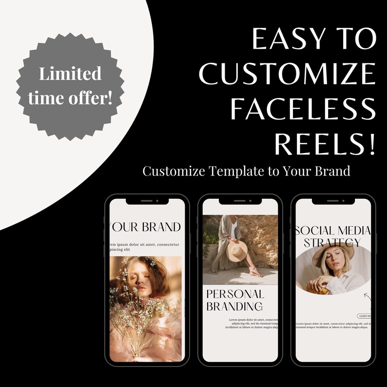 Faceless Reels Digital Marketing Social Media Templates Canva Coach ...