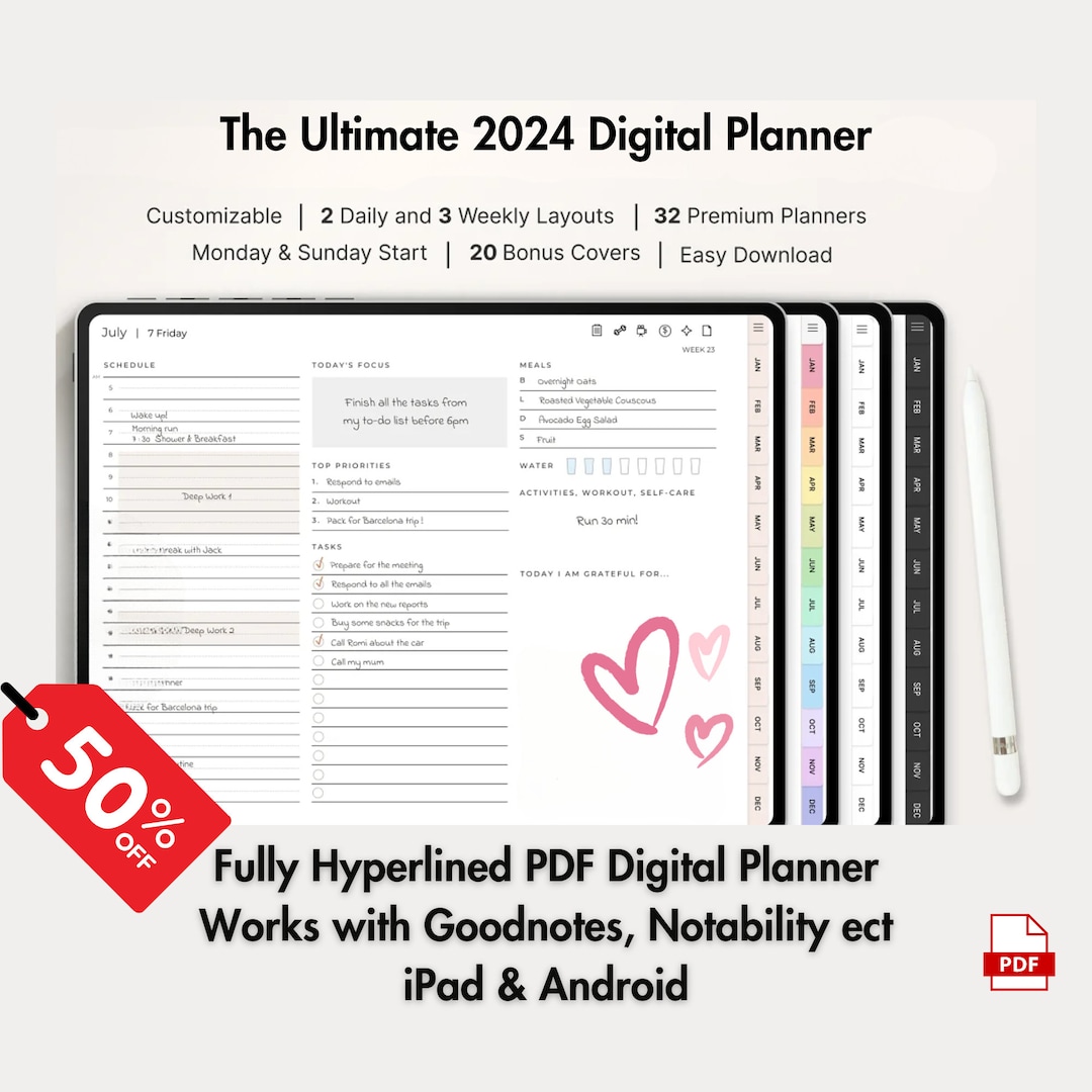 Digital Planner Undated Goodnotes Planner iPad & Android Planner ...