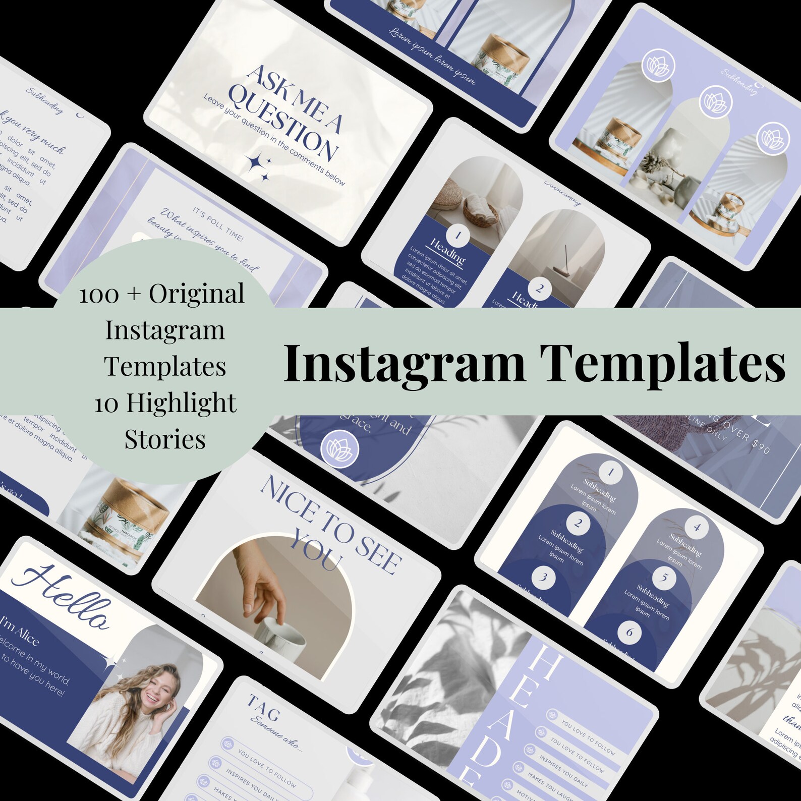 Instagram Templates for Faceless Digital Marketing and Digital Products ...