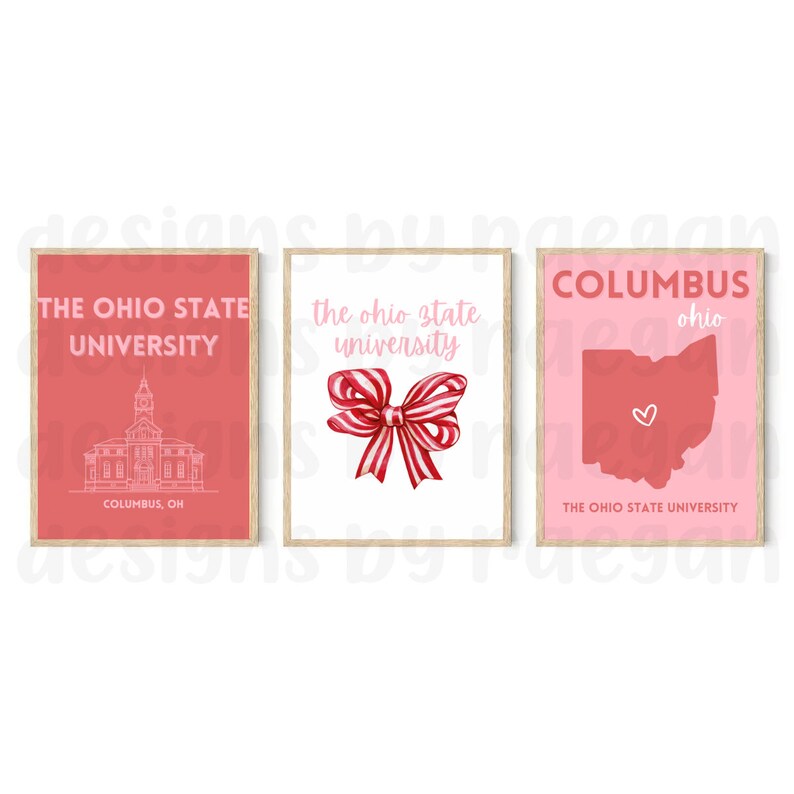 Ohio State University Wall Prints, Preppy Digital College Dorm Posters ...